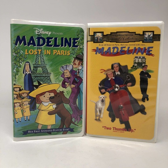 Unknown Media Madeline And Lost In Paris Vhs Tape Set Cartoon